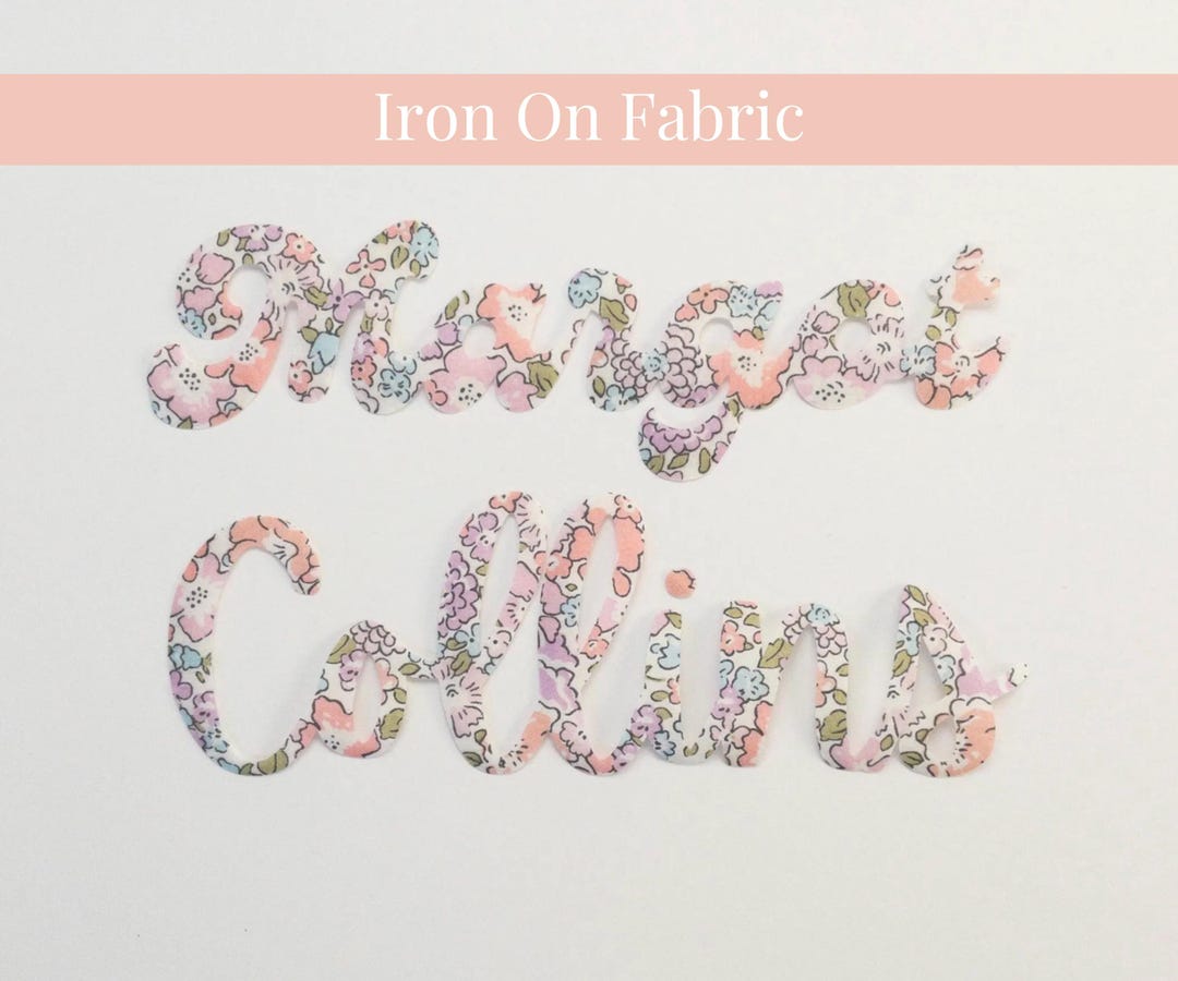 Personalized Iron-on Fabric Name Applique for DIY Fabric Name Patch ...