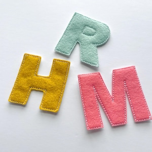 Felt Applique Letter Block Lettering Custom Patch Iron on Letters ...