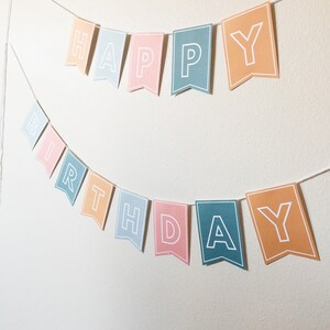 Printable Birthday Banner for Party Decor Boho Theme Bunting Banner ...