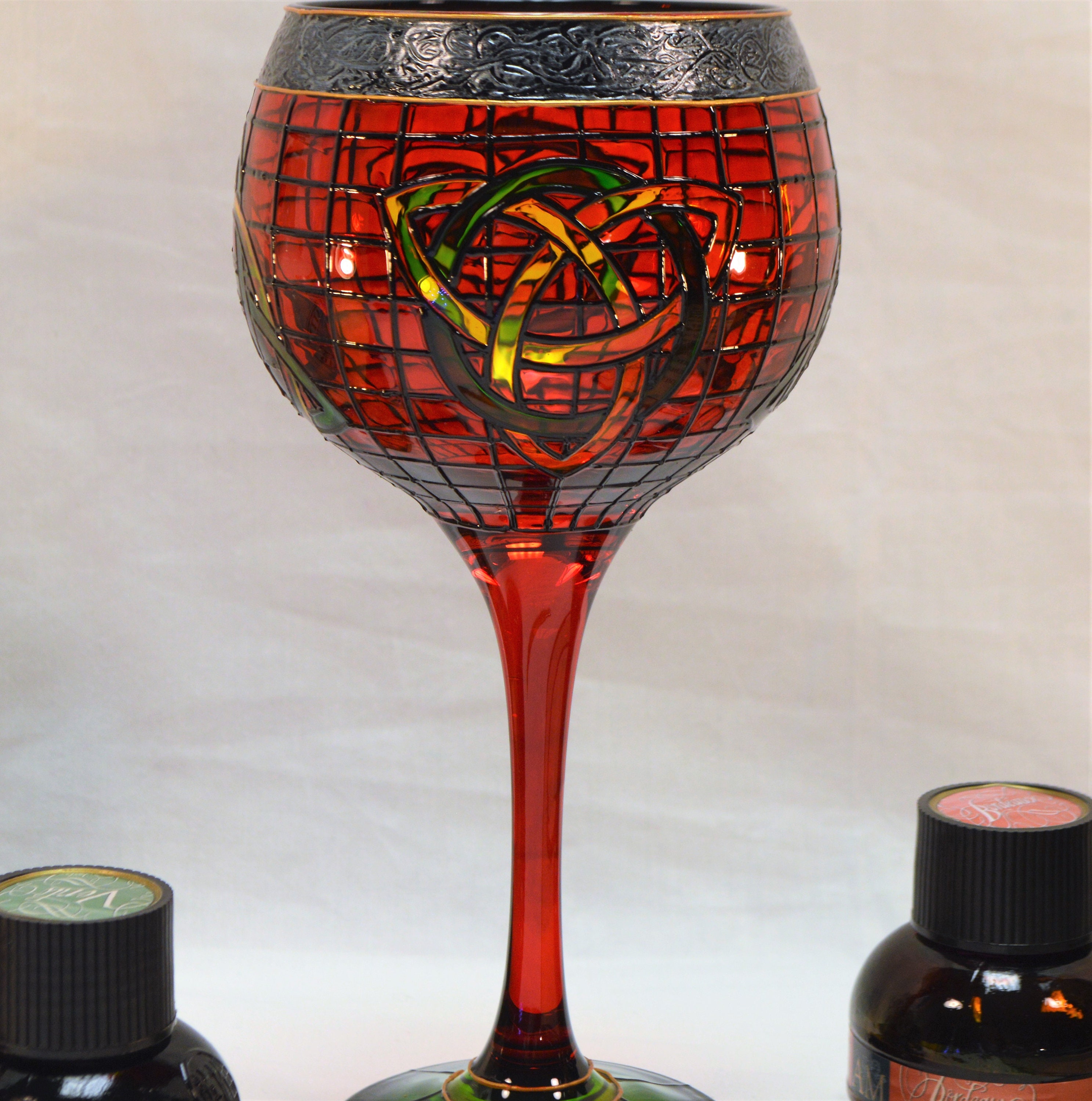 Celtic Stained Glass Goblet | Etsy
