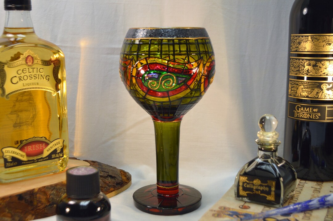 Celtic Stained Glass Goblet - Etsy