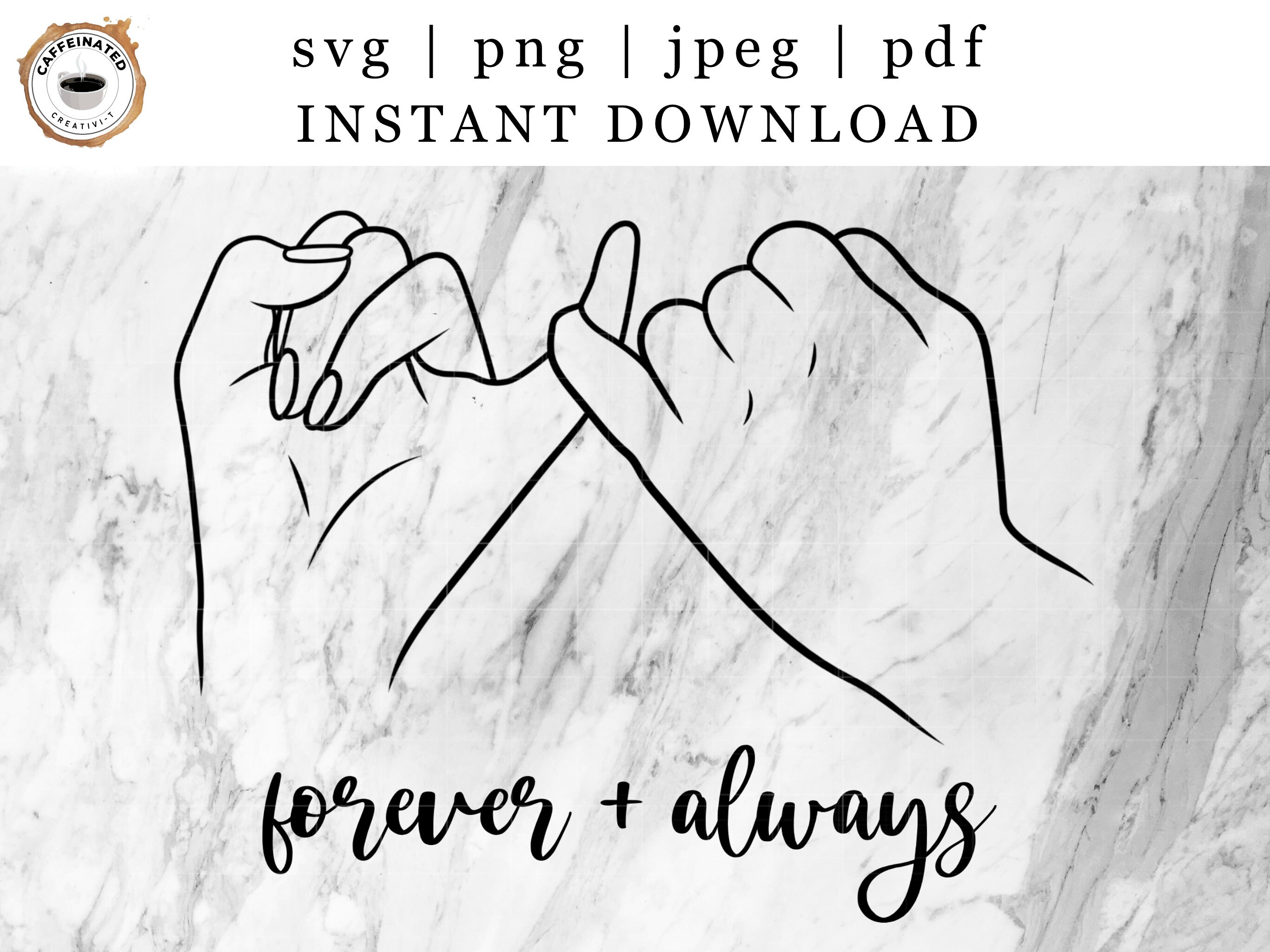 Forever and Always Pinky Promise Svg Couple in Love Svg Best - Etsy