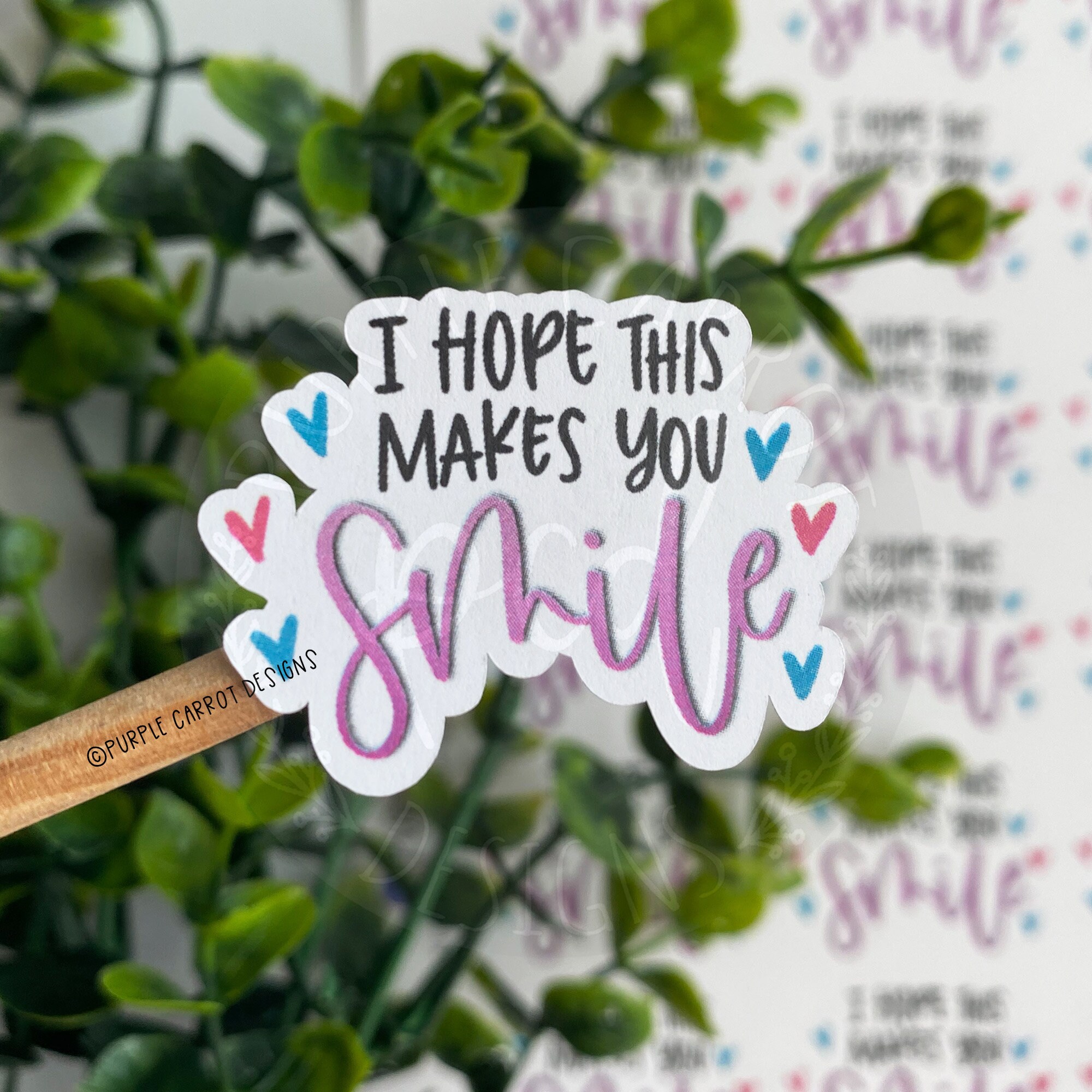 Hope This Makes You Smile Sticker© Thank You Packaging Etsy Uk