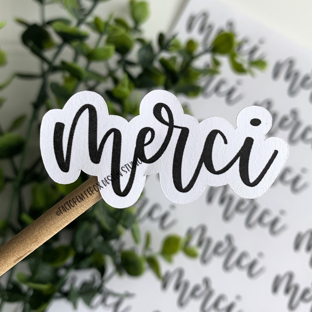 Merci Sticker, Etsy Sticker, Thank You Sticker, Party Favor, Party ...