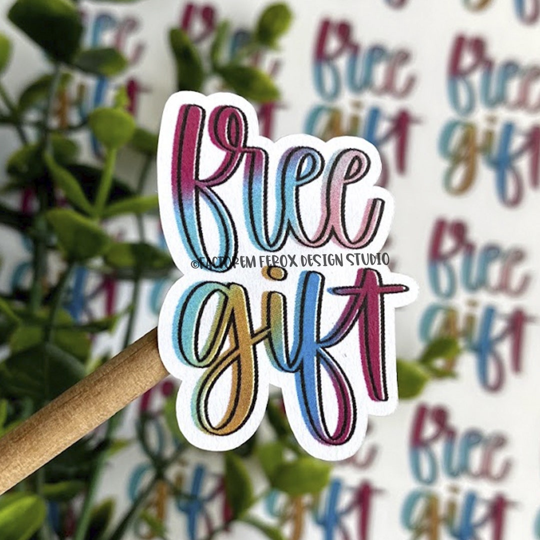 Colorful Free Gift Sticker©, Freebie, Gift Label, Free Item, Shipping ...