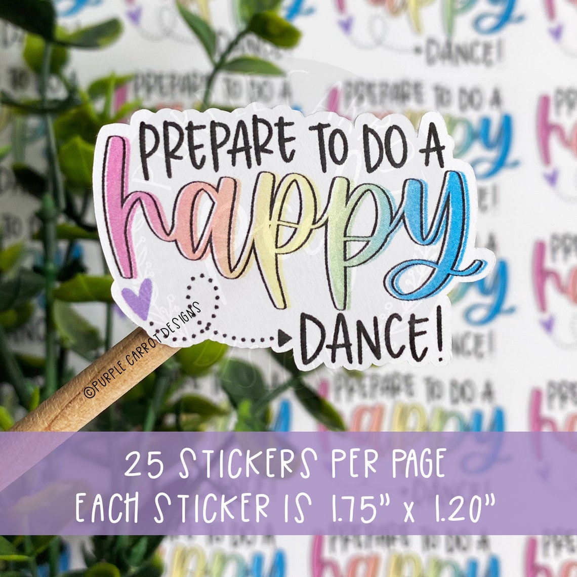 Rainbow Happy Dance Sticker© Happy Sticker Etsy Sticker | Etsy