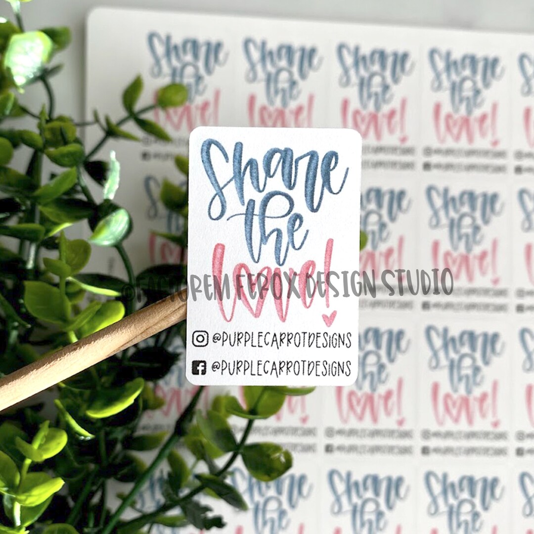 Share the Love Social Media Sticker©, Review Sticker, Etsy Sticker ...
