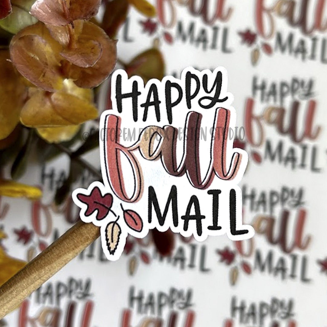 Happy Fall Mail Sticker© Fall Sticker Autumn Sticker - Etsy