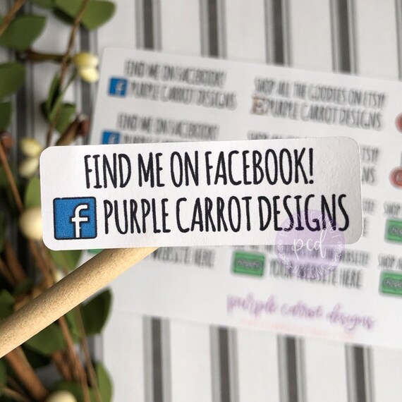Facebook Sticker Custom Sticker Social Media Label Small | Etsy
