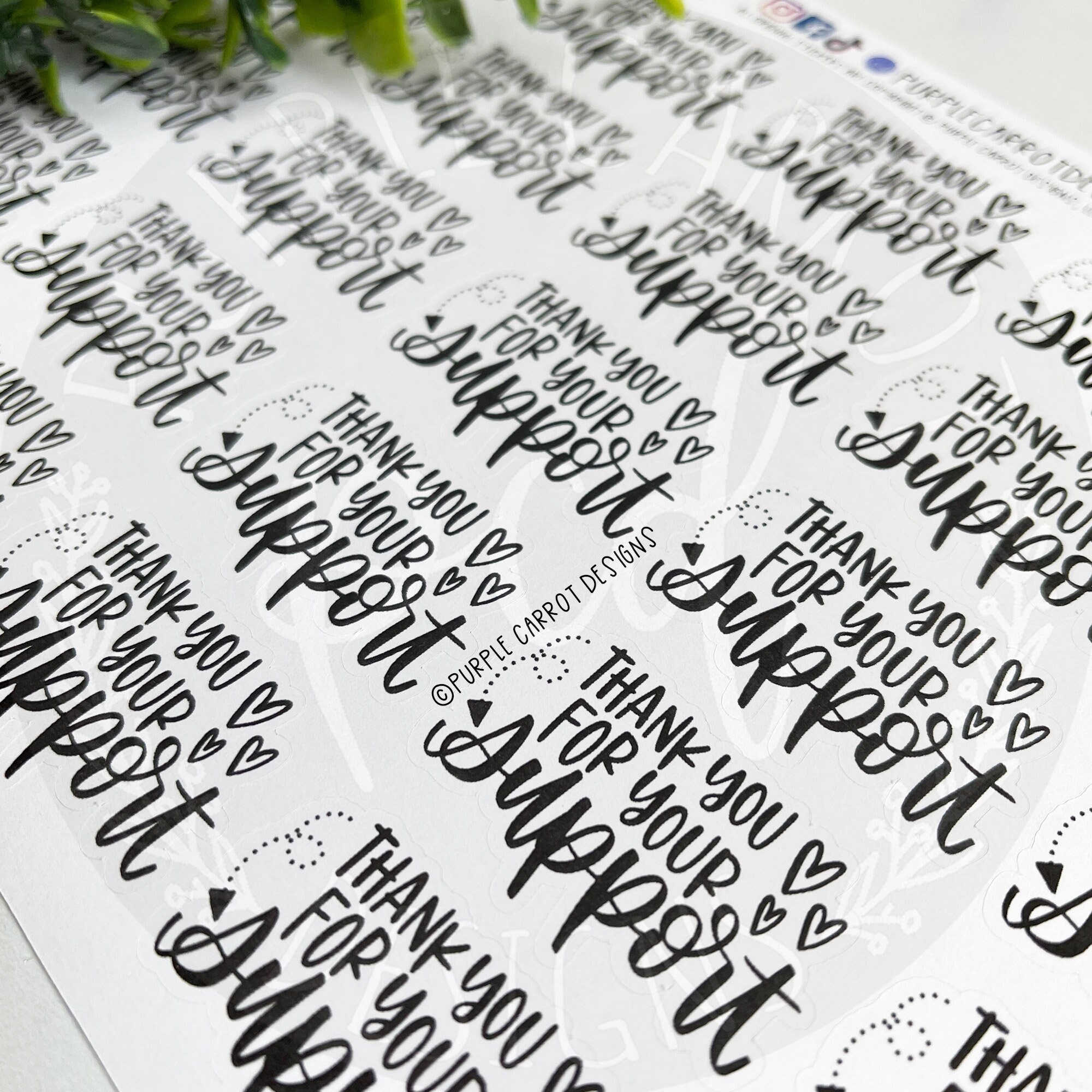 Thank You for Your Support Sticker© Thank You Sticker - Etsy