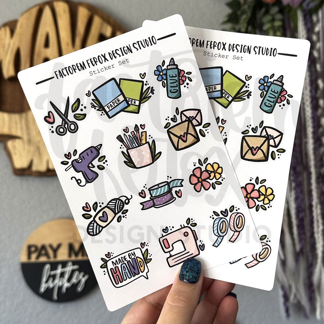 Made by Hand Crafter Sticker Sheets © Planner Stickers - Etsy