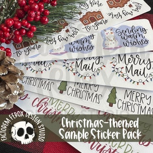 Christmas Sample Sticker Pack, 20-sticker Sample Pack, Thank You ...