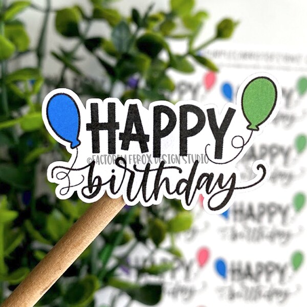 Happy Birthday Sticker - Etsy