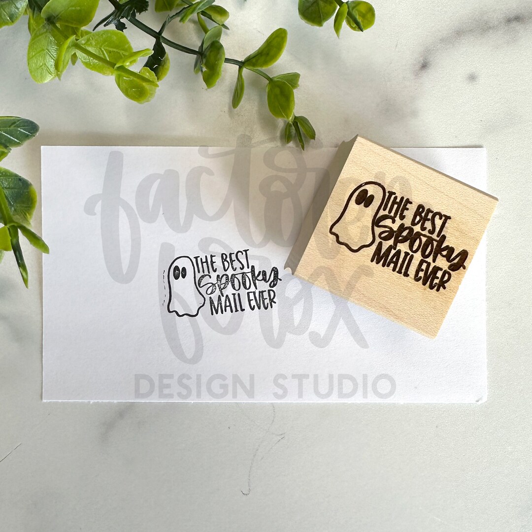 The Best Spooky Mail Ever Ghost Rubber Stamp ©, Halloween Stamp, Ghost ...