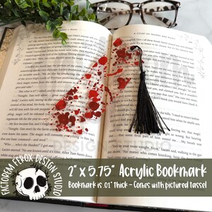 Blood Splatter Bookmark, Book Gift, Reading Gift, Booktok, Bookstagram ...