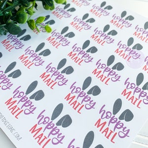 Hoppy Mail Sticker© Easter Sticker Rabbit Stickers Etsy | Etsy