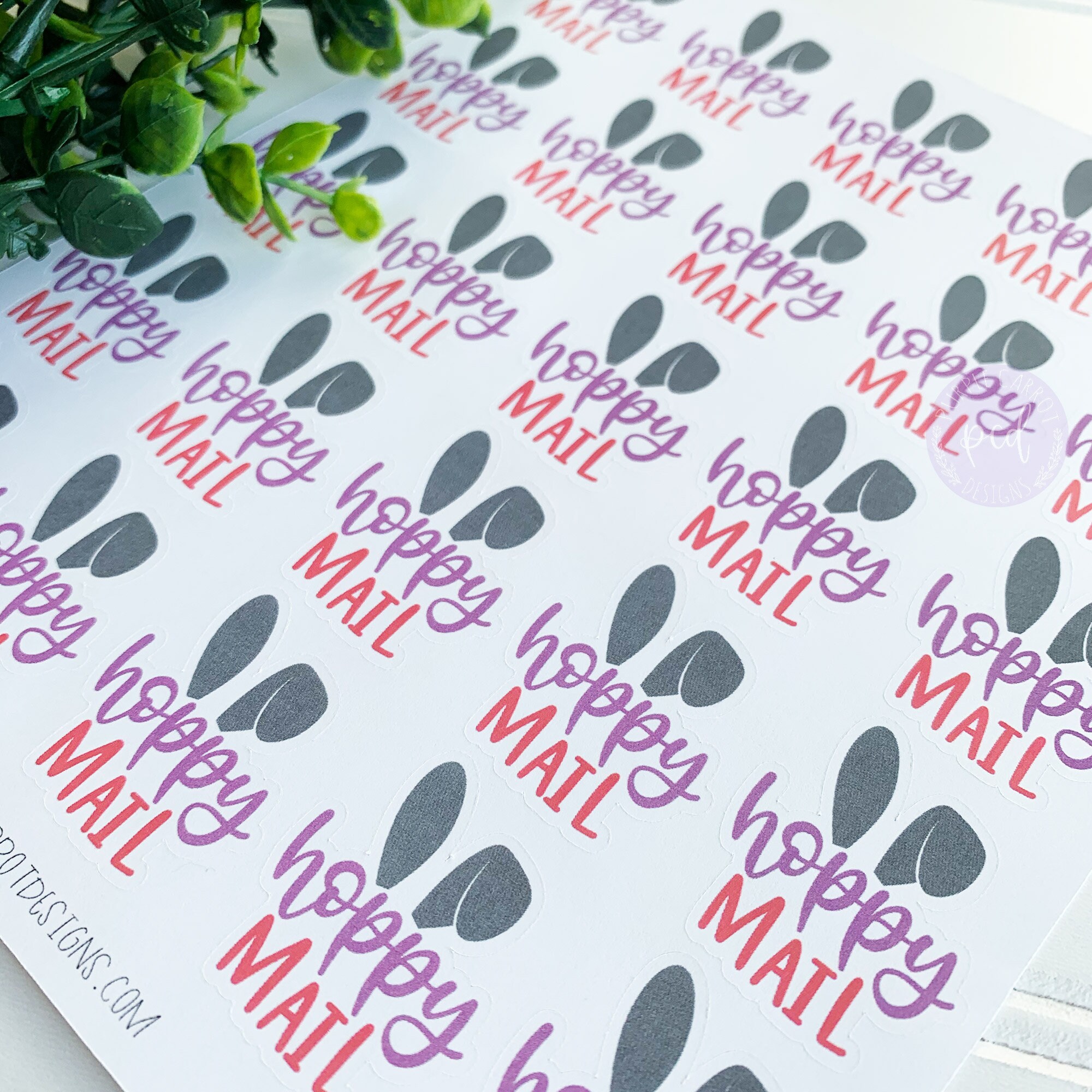 Hoppy Mail Sticker© Easter Sticker Rabbit Stickers Etsy | Etsy