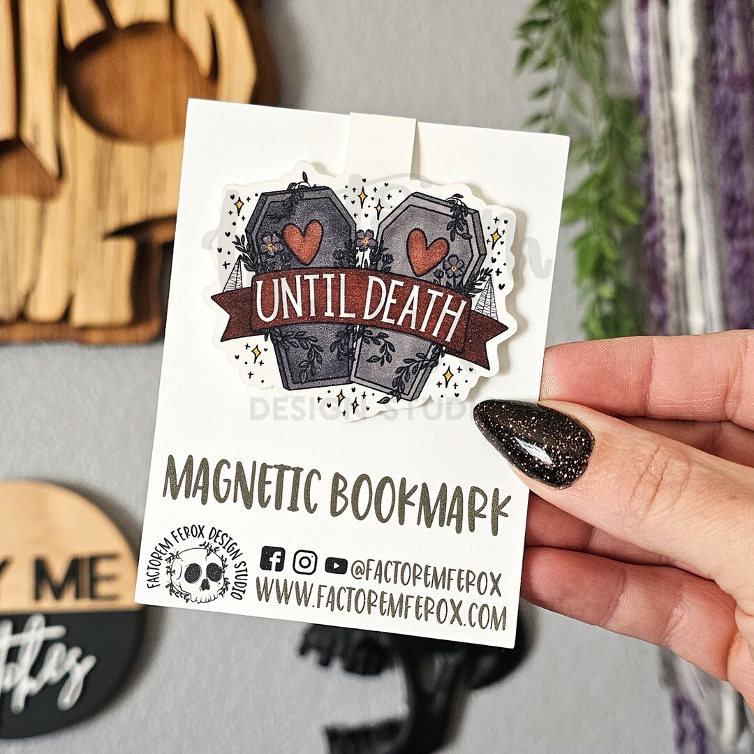 Until Death Coffins Magnetic Bookmark ©, Book Gift, Reading Gift ...