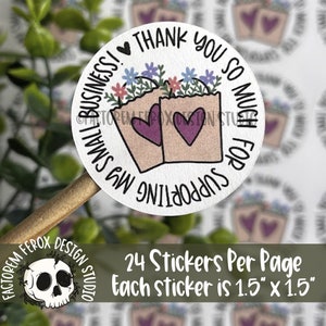 Thank You for Supporting My Small Business Sticker ©, Small Shop ...