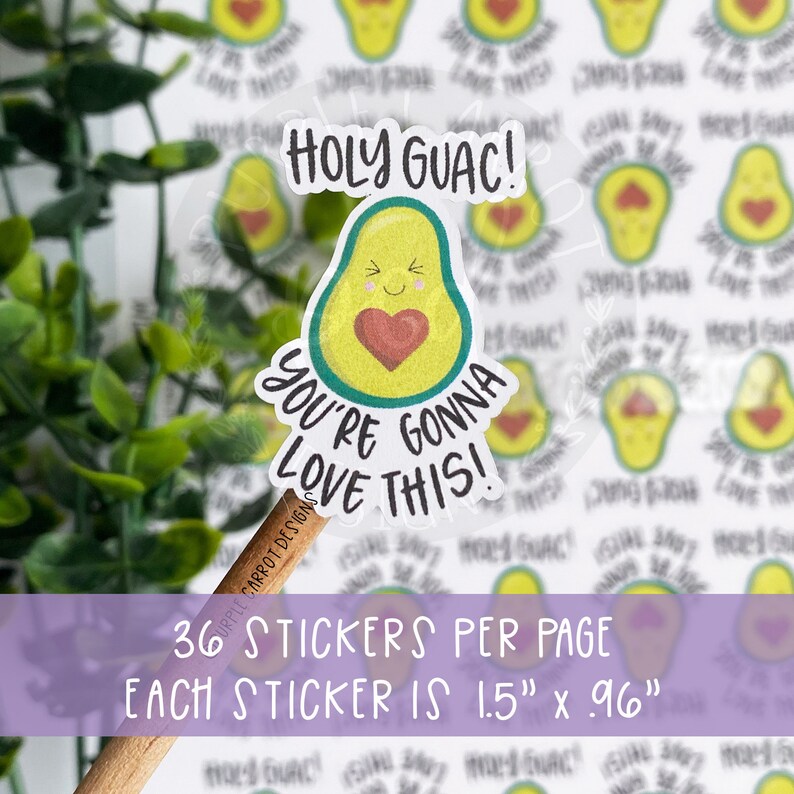 Holy Guac You're Gonna Love This Sticker Avocado Sticker - Etsy
