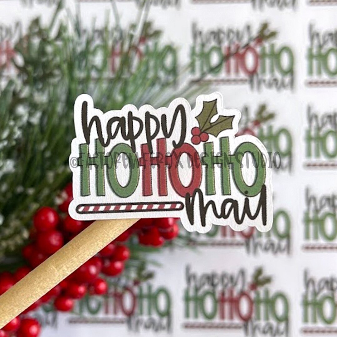 Happy Ho Ho Ho Mail Sticker©, Christmas Sticker, Christmas Mail, Small ...