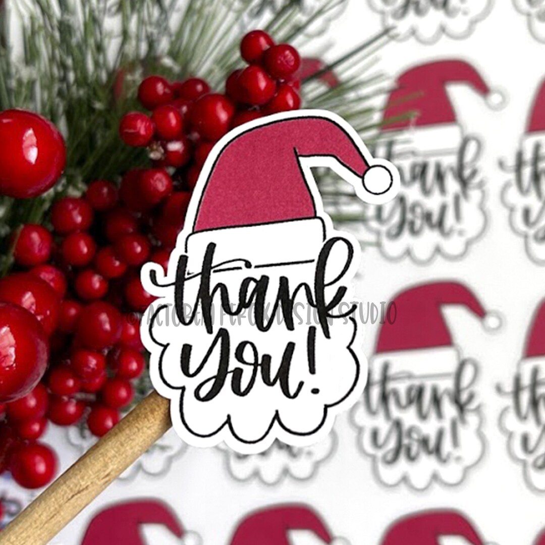 Thank You Santa Sticker, Christmas Sticker, Christmas Label, Christmas ...