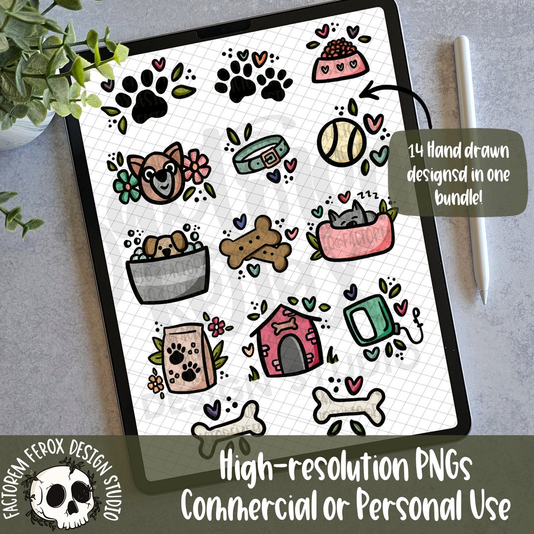 Dog Digital File Set © Commercial Use, Packaging Supplies, Printable ...