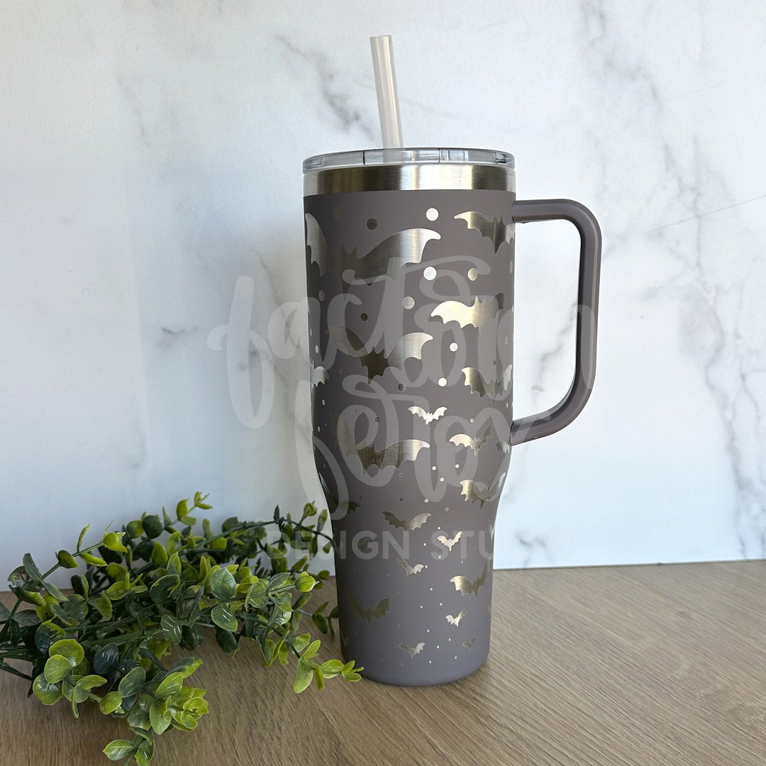 Freakin' Bats 40oz Engraved Stainless Steel Tumbler ©, Halloween, Bat ...