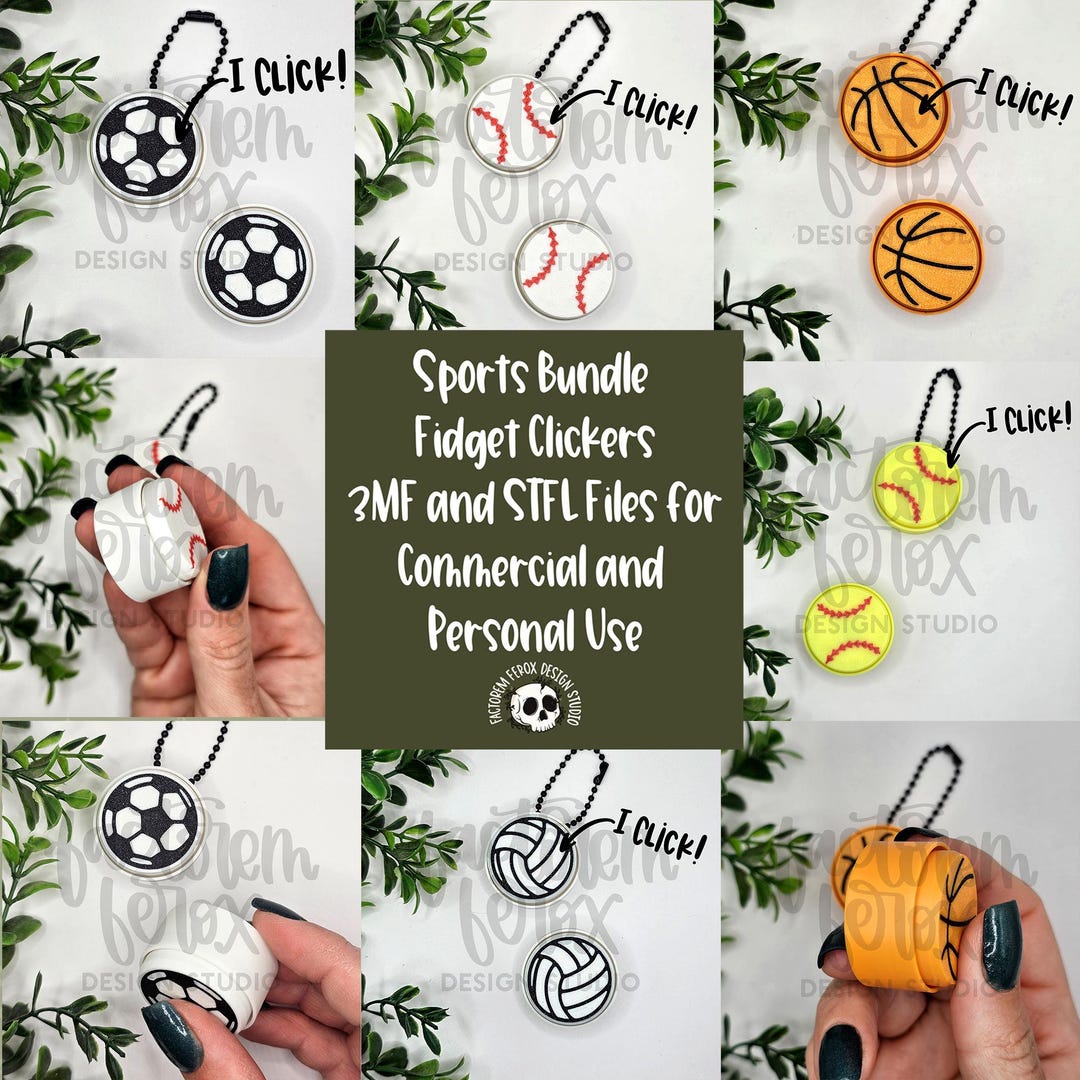 Buy Sports Bundle Fidget Clicker 3D Print STL and 3MF Files ...