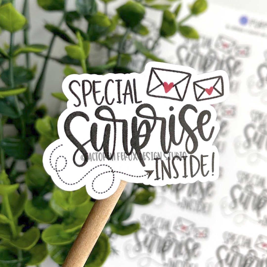 Special Surprise Inside Sticker©, Free Gift Sticker, Surprise Sticker ...