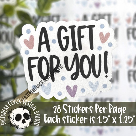 A Gift for You Sticker Gift Sticker Special Gift Free Gift Small Shop Small Business Handmade Shop Etsy Sticker Packaging Present Etsy UK