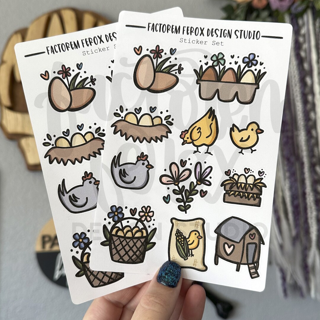Chicken Life Sticker Sheets ©, Planner Stickers, Bullet Journal ...