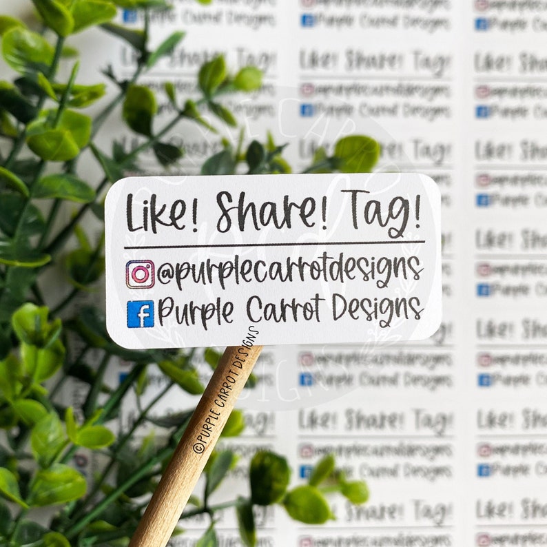 Like Share Tag Social Media Sticker Personalized Sticker - Etsy