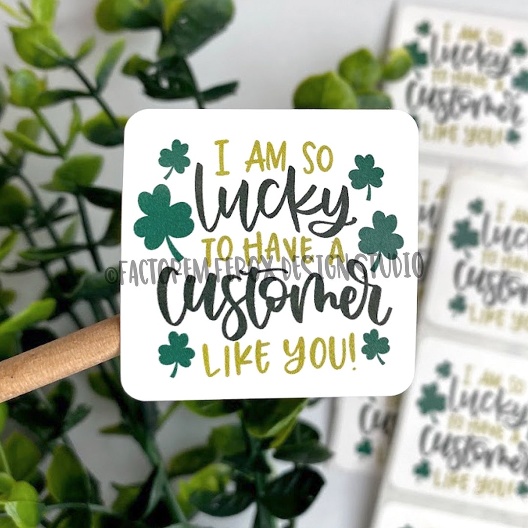 Tengo mucha suerte de tenerte como cliente© Rollo de 50 pegatinas ...