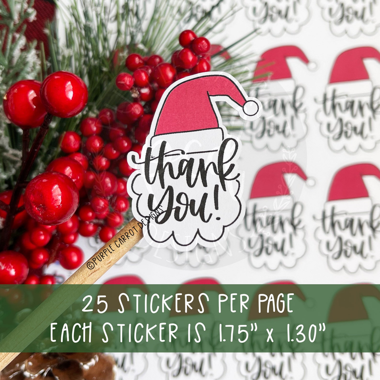 Thank You Santa Sticker Christmas Sticker Christmas Label | Etsy