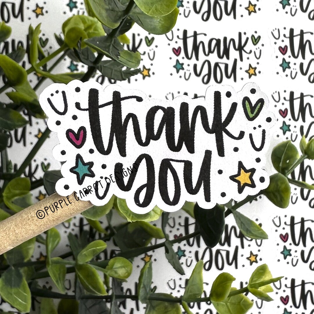 Thank You Doodles Sticker© Thank You Sticker Small Business - Etsy