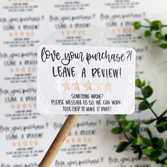 Review Reminder Sticker Customer Review Sticker Etsy - Etsy