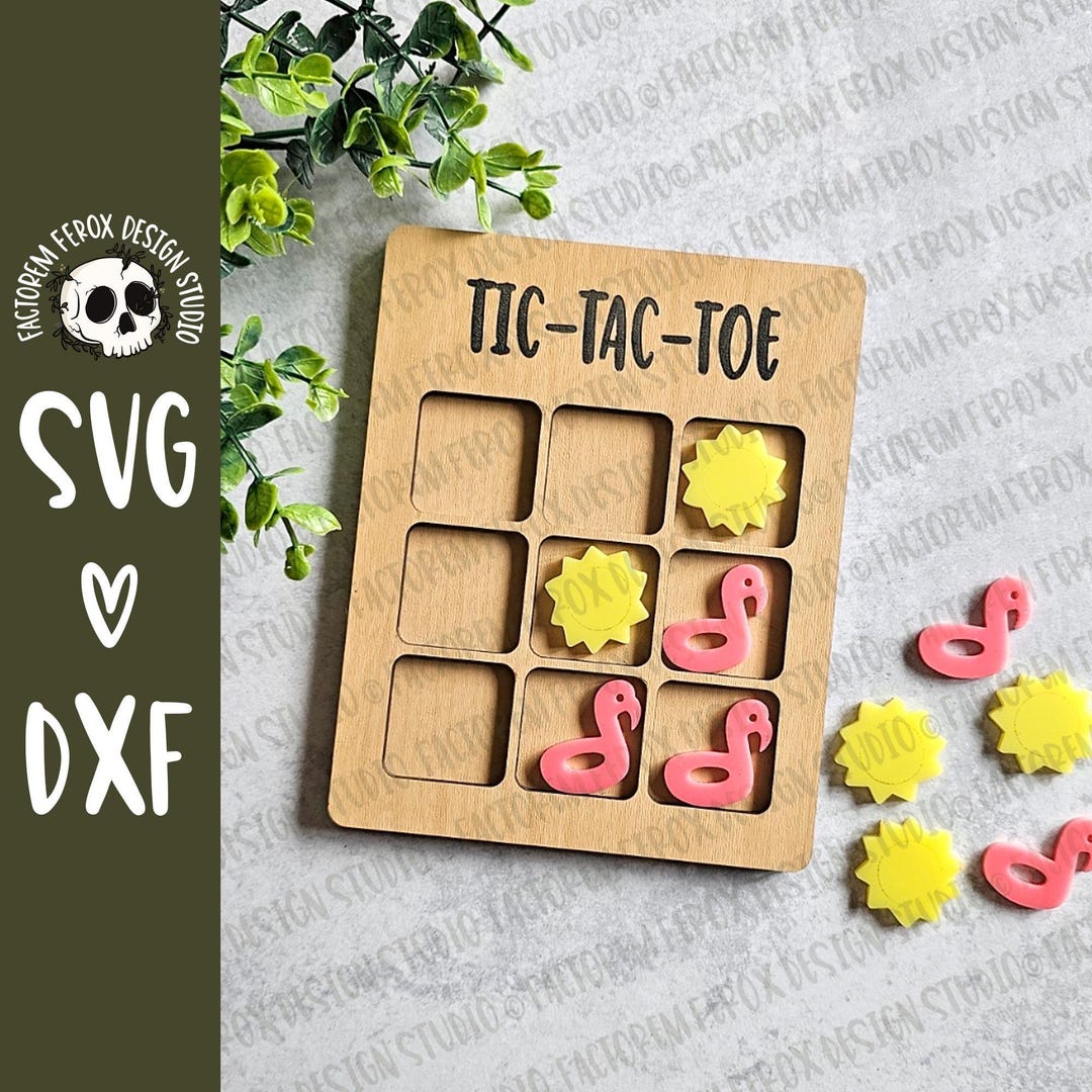 Summer Tic Tac Toe Board SVG: Flamingo & Sunshine (commercial Use) - Etsy