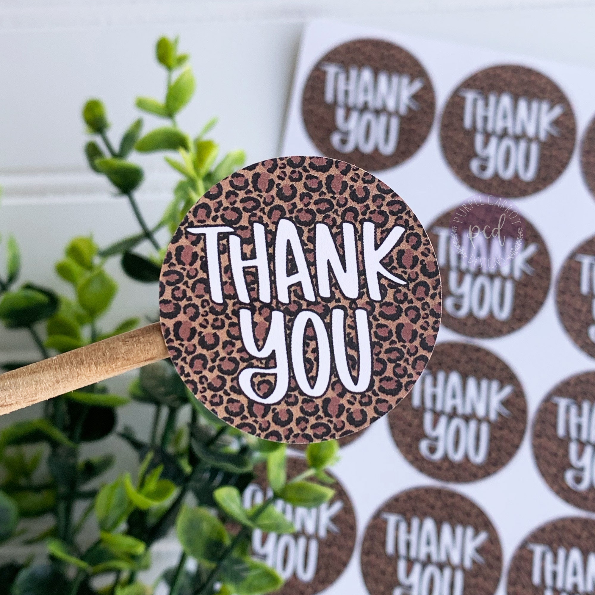 Thank You Leopard Print Sticker Animal Print Etsy Sticker - Etsy