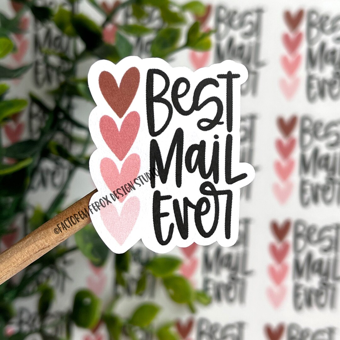 Best Mail Ever Boho Ombre Sticker©, Pink Heart Sticker, Small Shop ...
