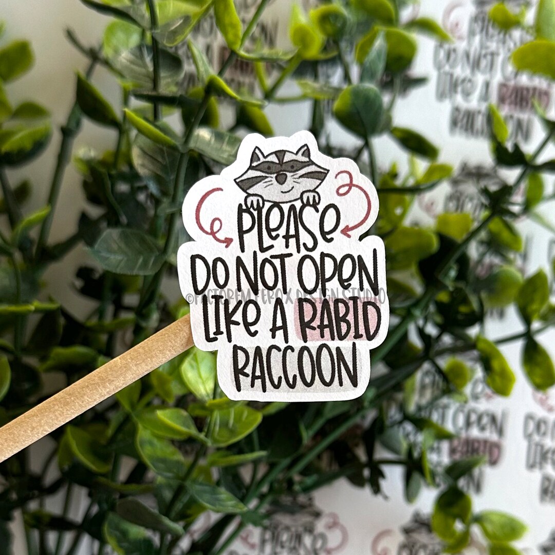 Open Carefully Raccoon Sheet of Stickers ©, Funny Sticker, Handle With ...