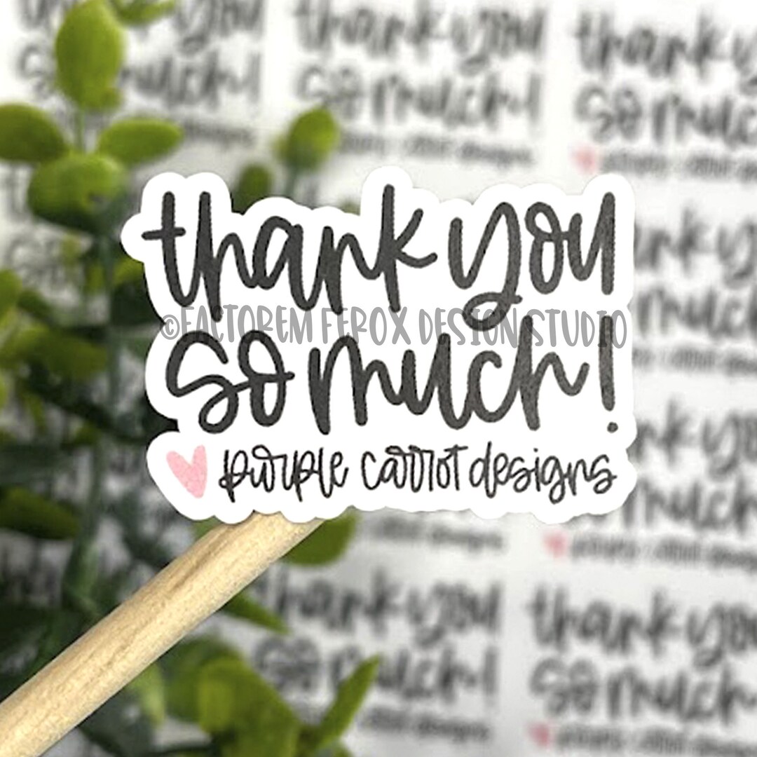 Personalized Thank You so Much Sticker©, Business Sticker, Small ...