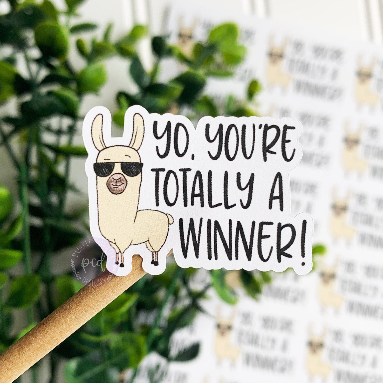 Llama Winner Sticker You're A Winner Contest Winner | Etsy