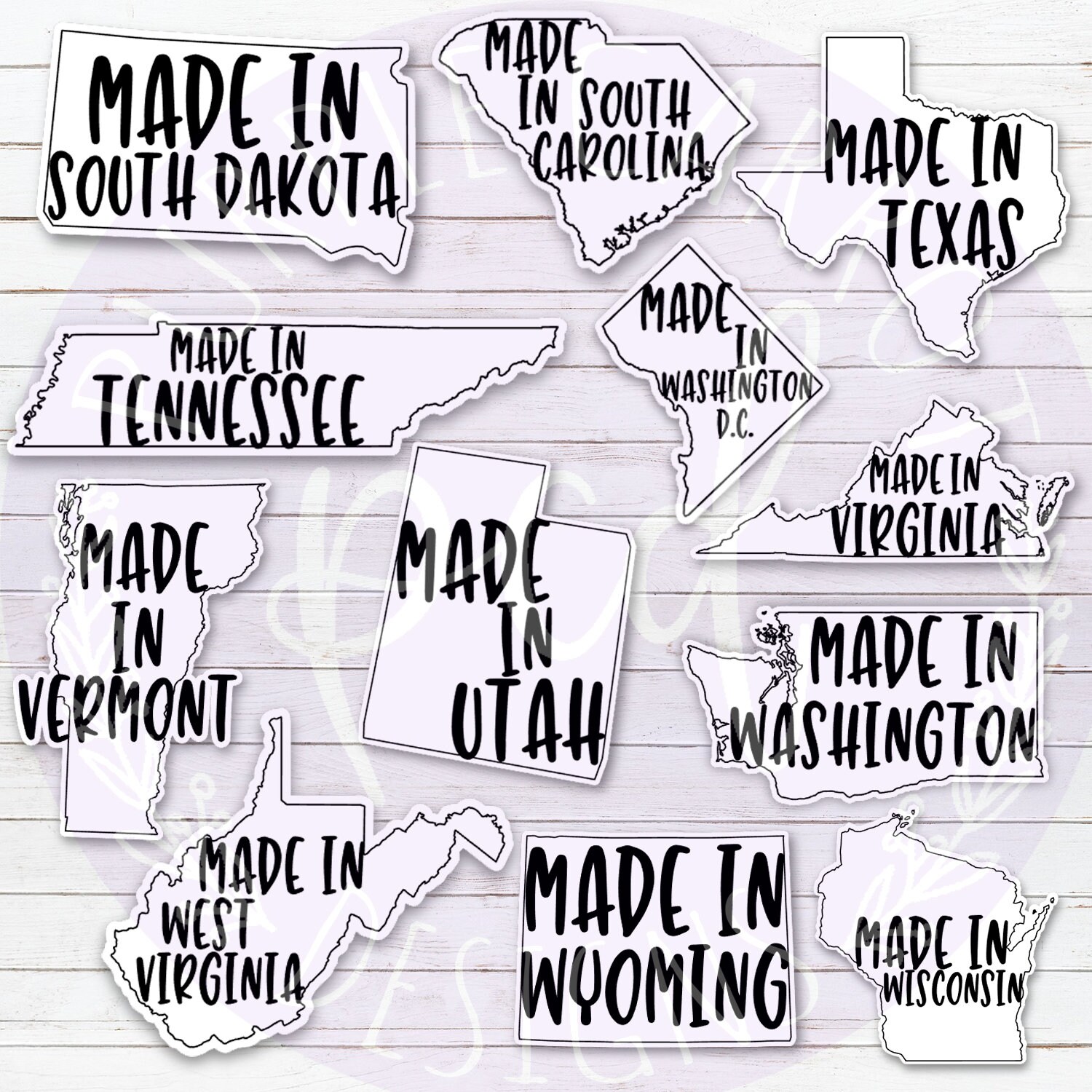 Made in Sticker State Sticker Homemade Sticker Etsy - Etsy