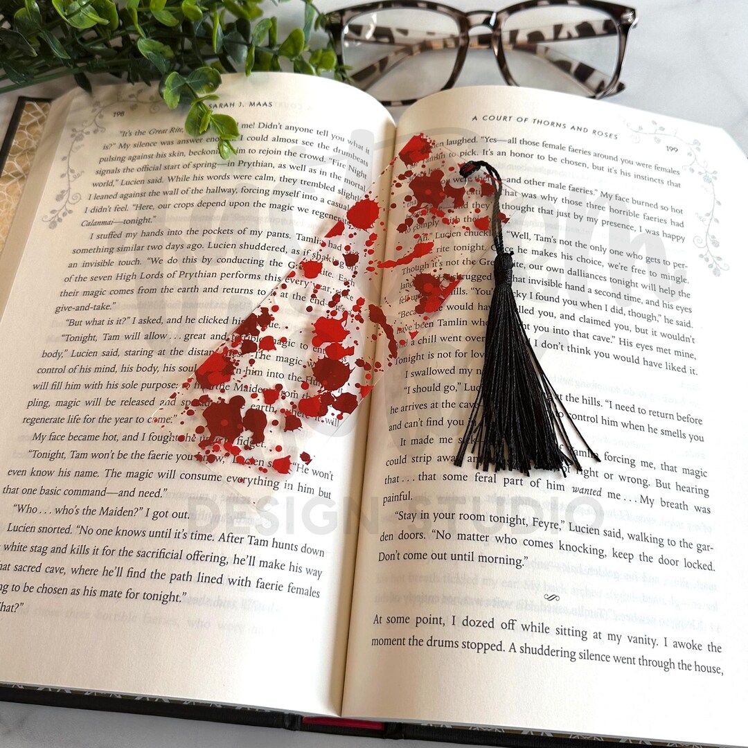 Blood Splatter Bookmark, Book Gift, Reading Gift, Booktok, Bookstagram ...