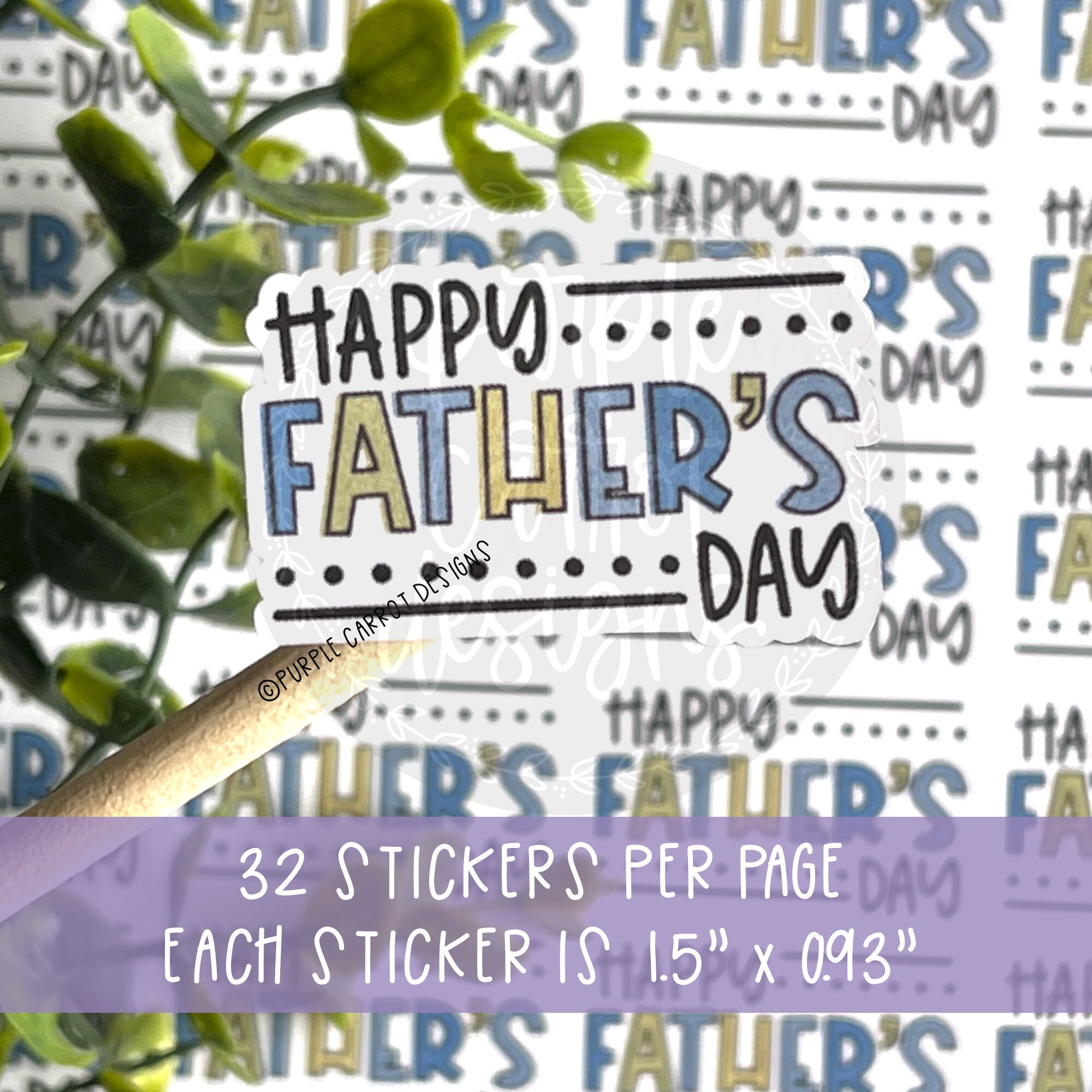 Happy Father's Day Sticker © Father's Day Label - Etsy