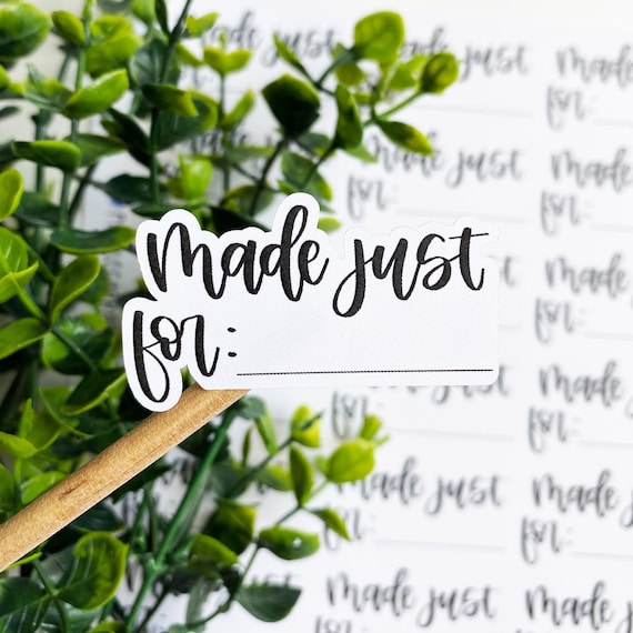 Made Just For Sticker Gift Tag Gift Label Etsy Sticker | Etsy