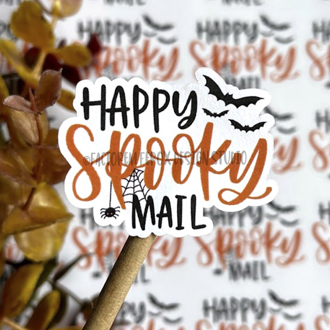Happy Spooky Mail Sticker© Halloween Sticker Spooky Sticker - Etsy