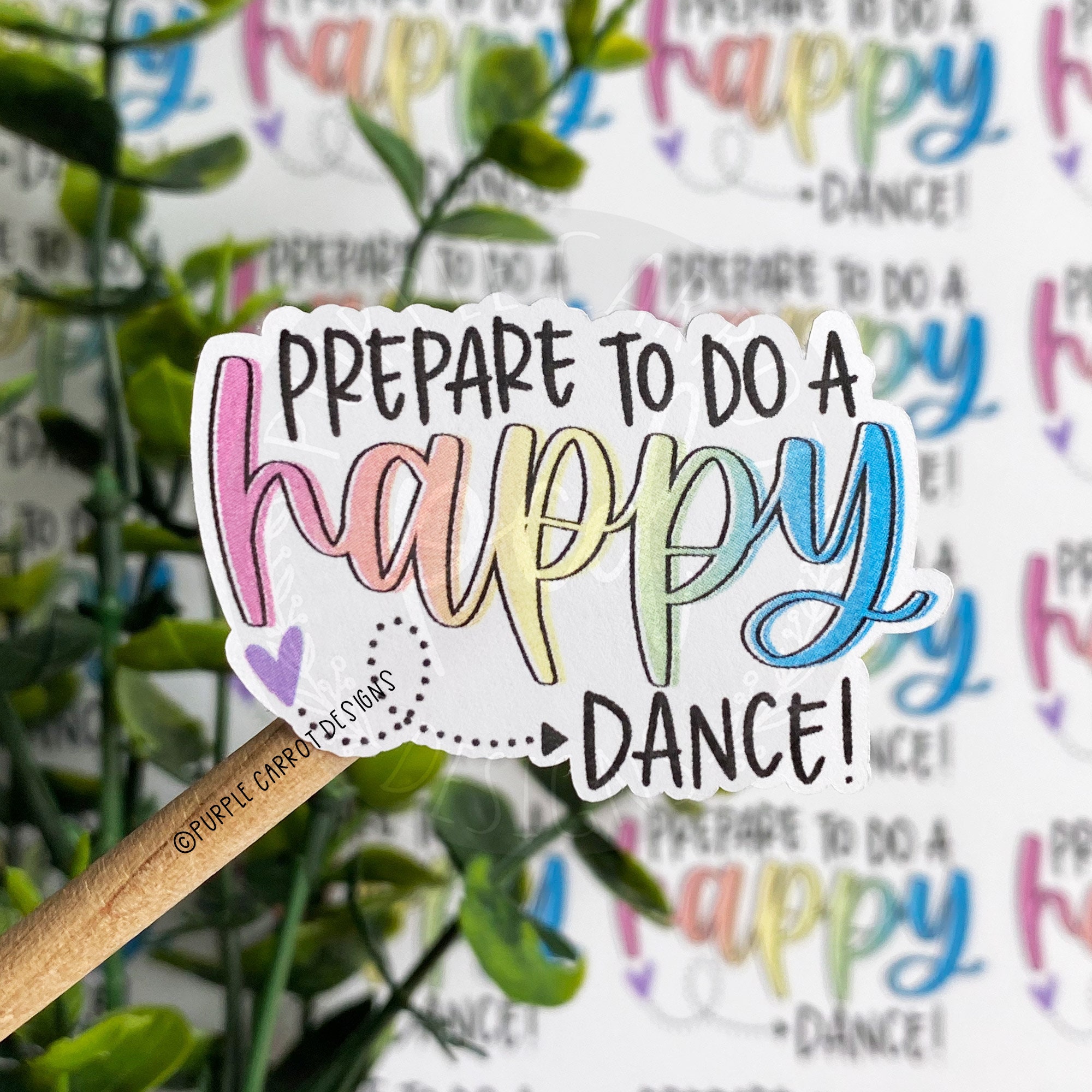 Rainbow Happy Dance Sticker© Happy Sticker Etsy Sticker | Etsy
