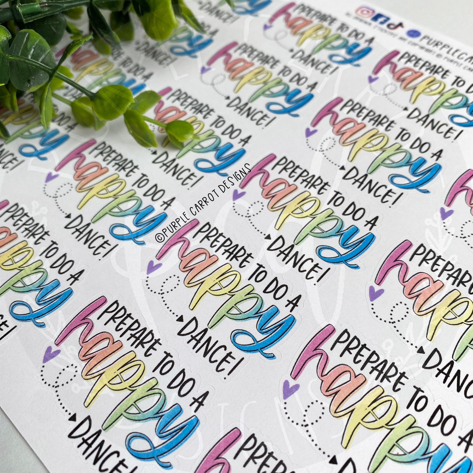 Rainbow Happy Dance Sticker© Happy Sticker Etsy Sticker | Etsy